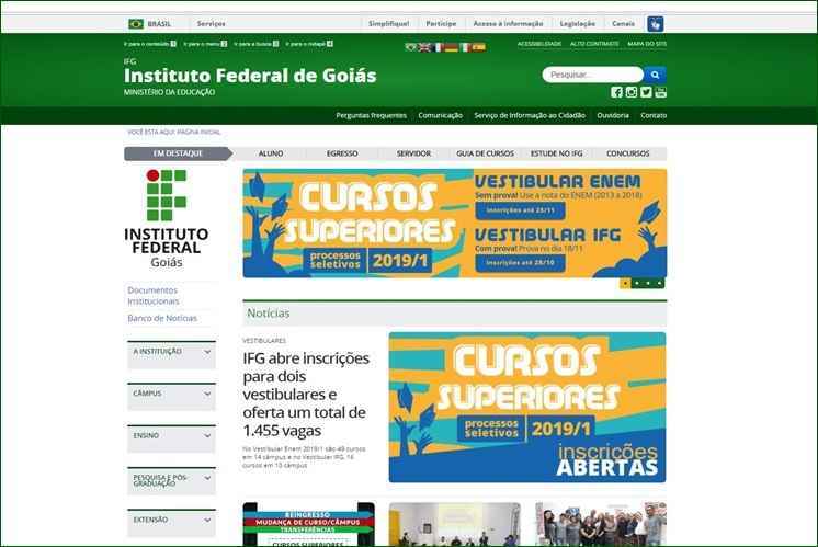 IFG abre inscrições para vestibulares